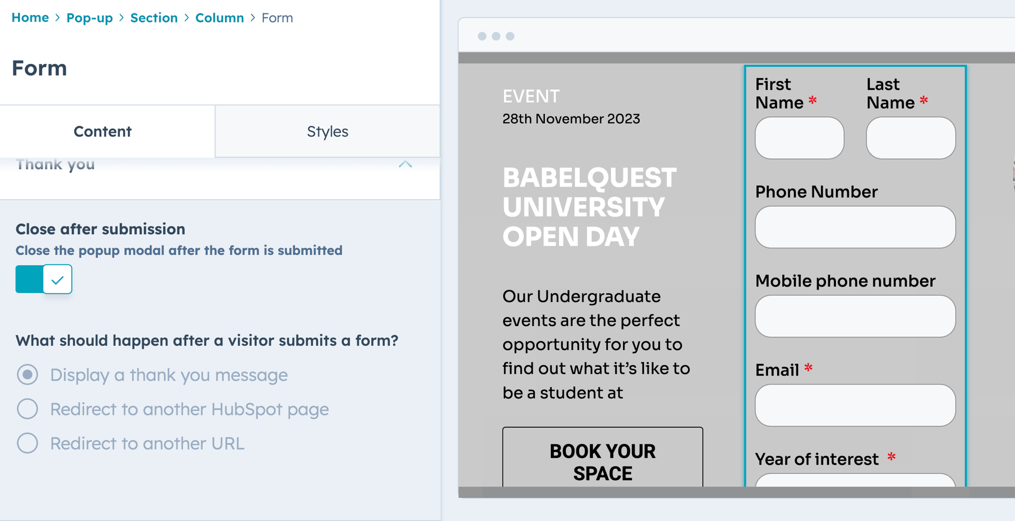 How to Close a Pop-out CTA After a Form Submission to Improve User ...
