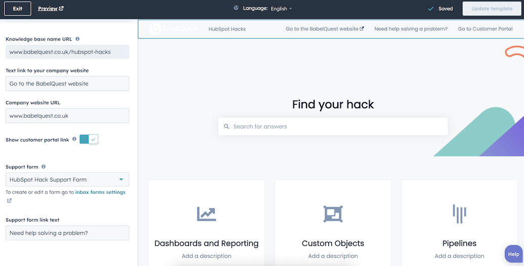 HubSpot Knowledge Base: Add a support form and start conversations