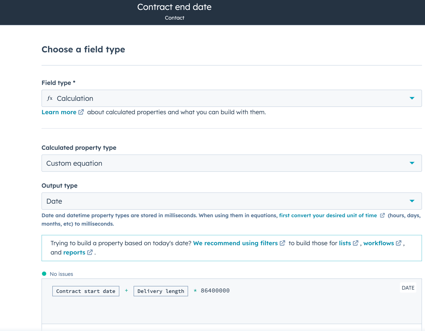 How to Use Calculated Properties to Populate Contract End Date